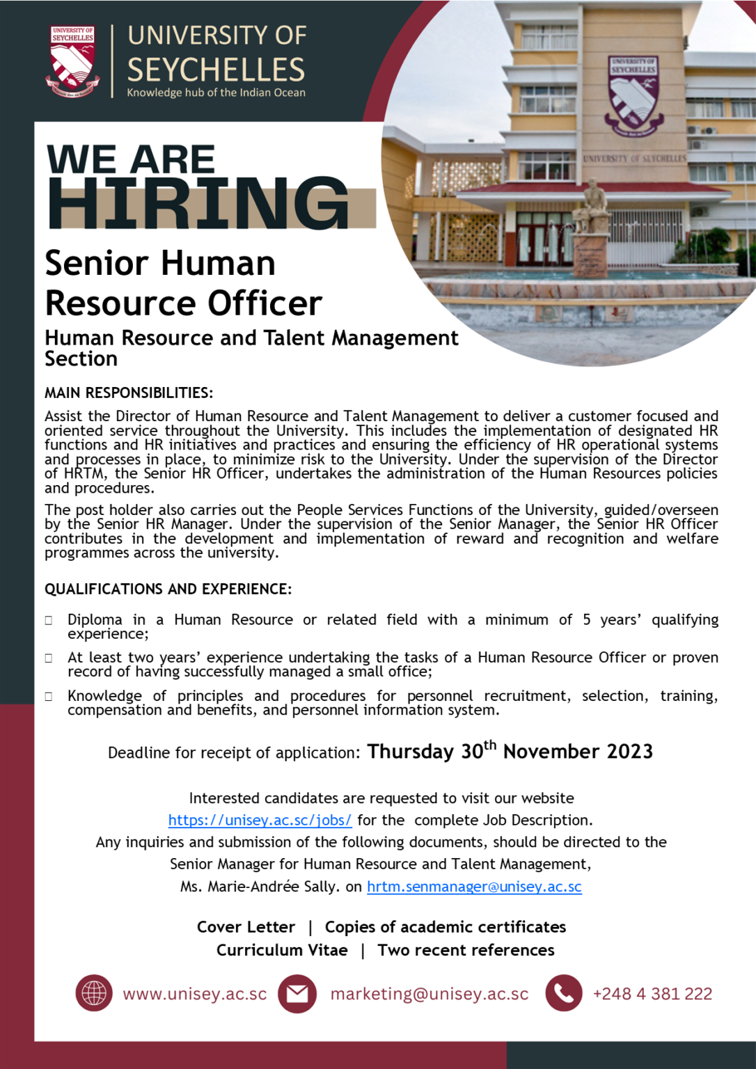 Jobs - University Of Seychelles